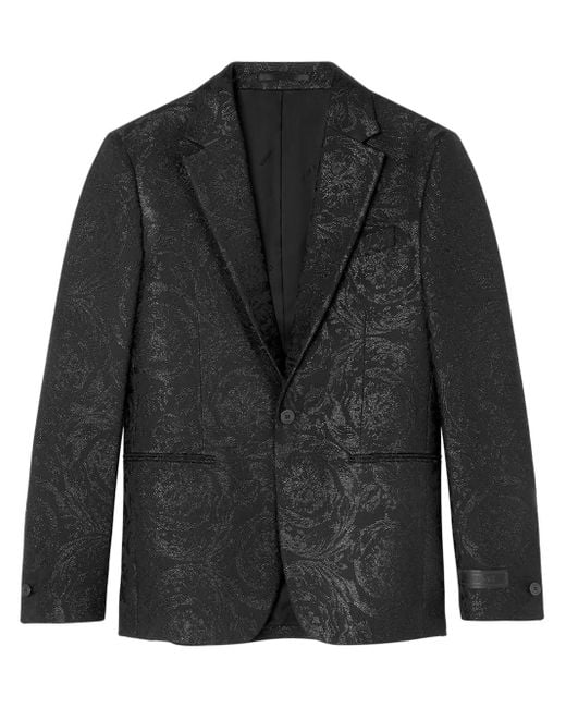 Versace Barocco Jacquard Blazer in Black for Men | Lyst