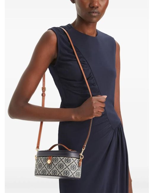 Tory Burch Monogram-Pattern Tote Bag in Blue | Lyst