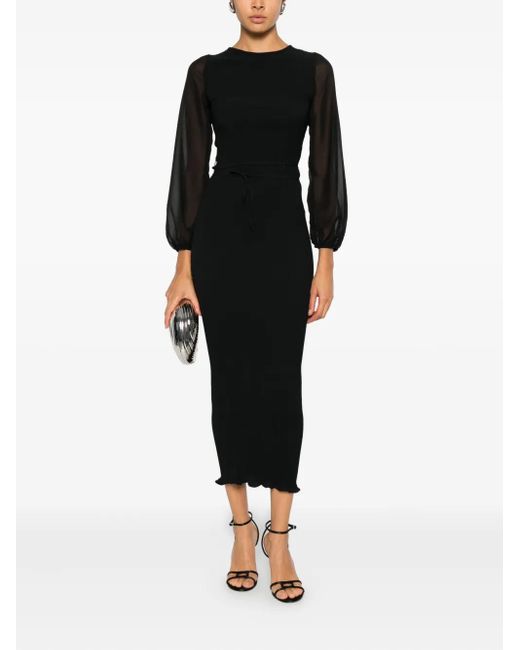Never Fully Dressed Perrie Sheer Longsleeve Dress in Black | Lyst