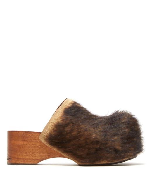Acne Studios Wood Clogs in Brown | Lyst