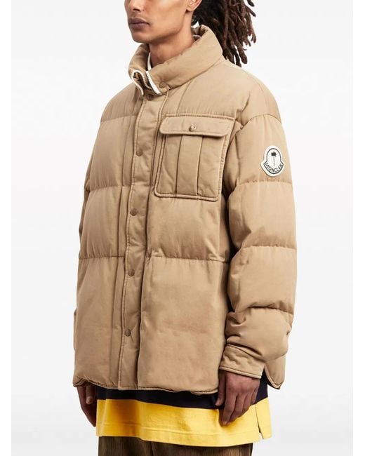 Palm Angels x Moncler X Moncler Logo-Appliqué Puffer Jacket in Natural ...