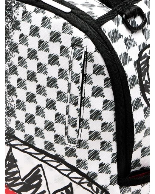 Sprayground Shark-Tooth Check Backpack in White for Men | Lyst UK