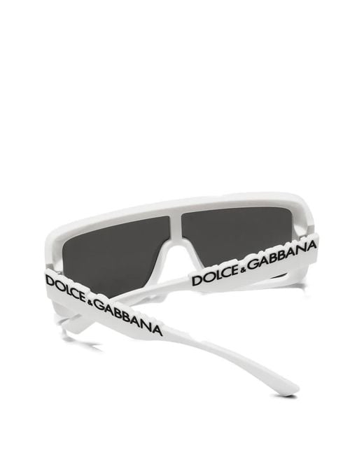 Dolce & Gabbana Logo Rectangle-Frame Sunglasses in Grey | Lyst UK