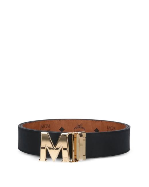 MCM Logo-Plaque Reversible Belt in White for Men | Lyst