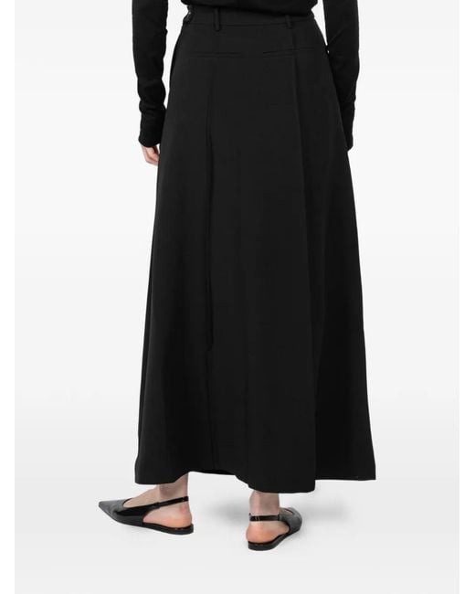 MAISON ESSENTIELE Pintuck Maxi Skirt in Black | Lyst UK