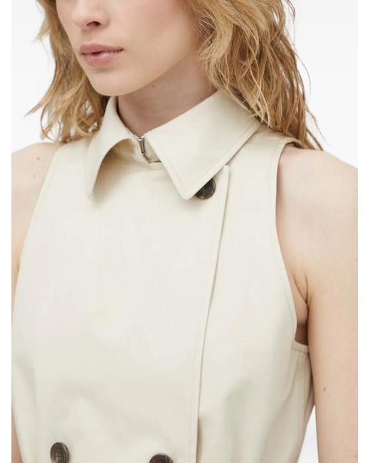 Theory Button-Up Belted-Detail Jacket in Natural | Lyst UK