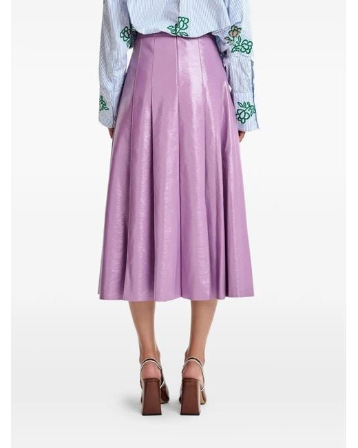 Essentiel Antwerp Inverted-Pleat A-Line Midi Skirt in Purple | Lyst UK