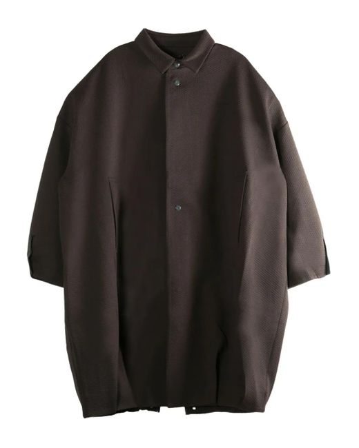 Omar Afridi Button Textured Coat in Black for Men | Lyst UK