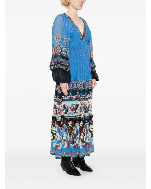 FARM Rio Ainika Tiles Maxi Dress in Blue | Lyst