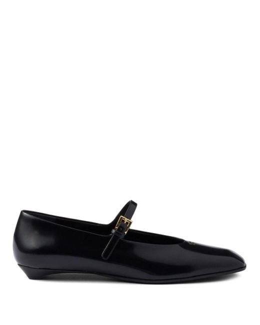 Prada Mary Jane Ballerina Shoes in Black | Lyst