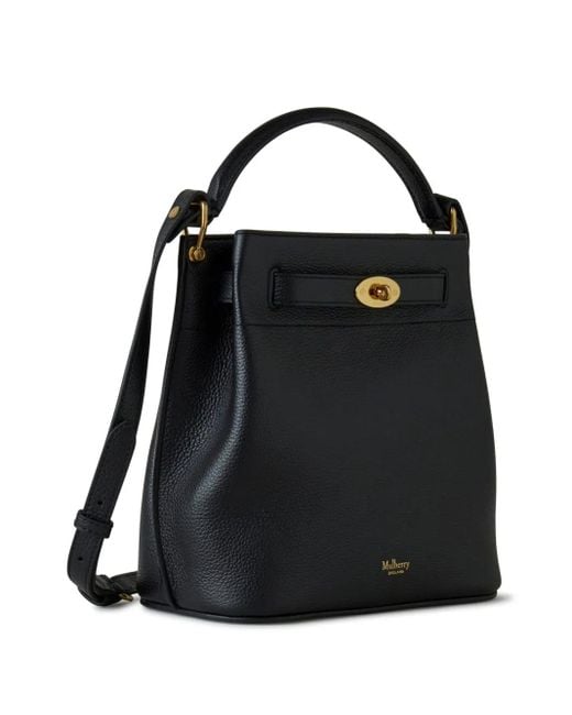 Mulberry Small Islington Leather Bucket Bag in Black | Lyst