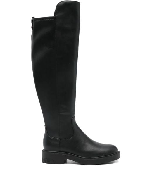 Guess Zip-Up Knee-High Boots in Black | Lyst UK