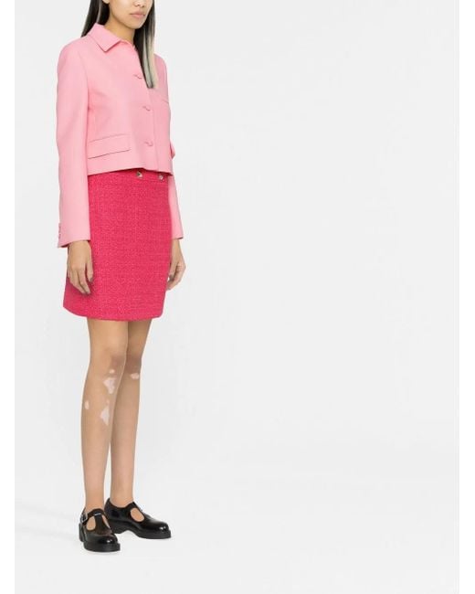 Valentino Garavani Tweed Mini Skirt in Pink | Lyst
