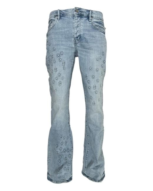 Purple Brand Embossed Flared Jeans in Blue for Men | Lyst UK