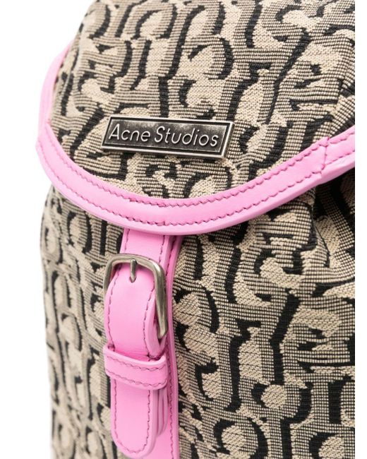 Acne Studios Mini Monogram Backpack in White | Lyst