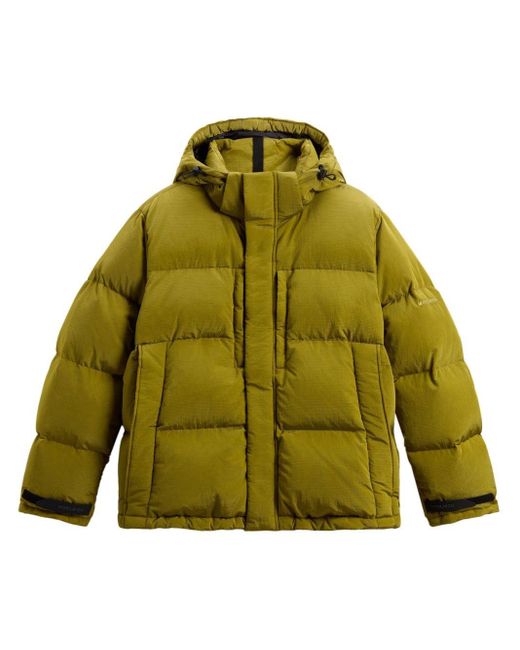 Woolrich Quilted Parka Coat in Green for Men | Lyst