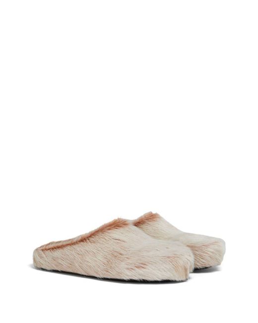 Marni Calf Hair Clogs in White for Men | Lyst
