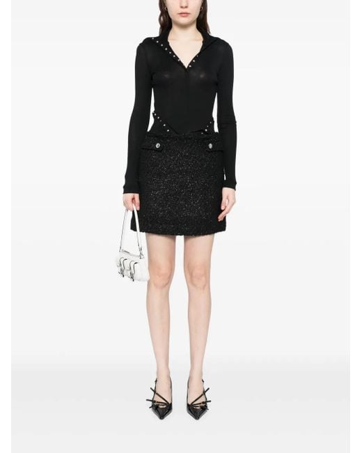 Michael Kors Tweed Mini Skirt in Black | Lyst