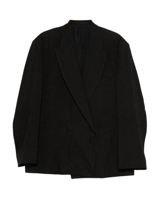 Studio Nicholson Double-Breasted Blazer in Black for Men | Lyst