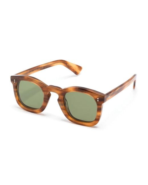 Lesca Deca Square-Frame Sunglasses in Brown | Lyst