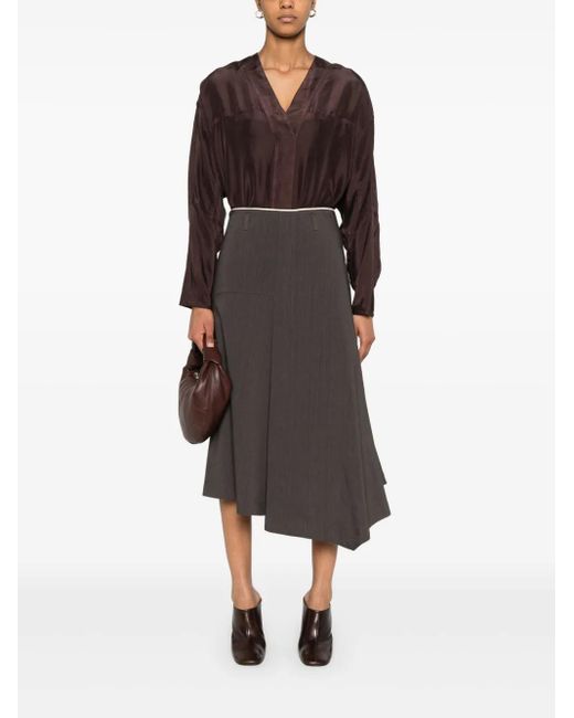 Tela Sweet Midi Skirt in Gray | Lyst