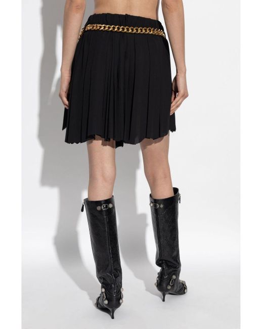 Balenciaga Chain Pleated Skirt in Black | Lyst