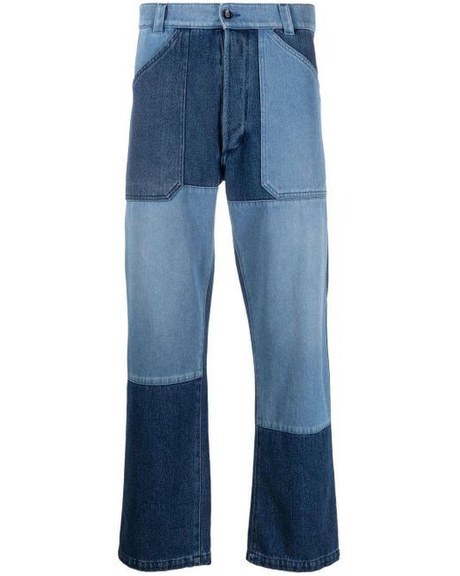 Etro Denim Patchwork Straight-leg Jeans in Blue for Men | Lyst