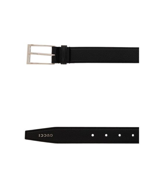 Gucci Logo-lettering Leather Belt in Black for Men | Lyst