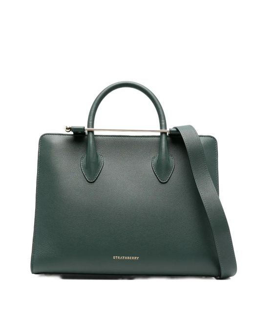 Strathberry Leather Tote Bag in Green | Lyst UK