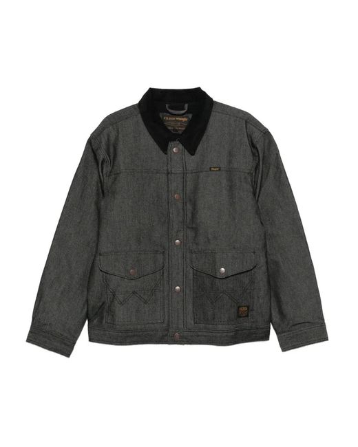Filson X Wrangler Corduroy-Collar Denim Jacket in Black for Men | Lyst