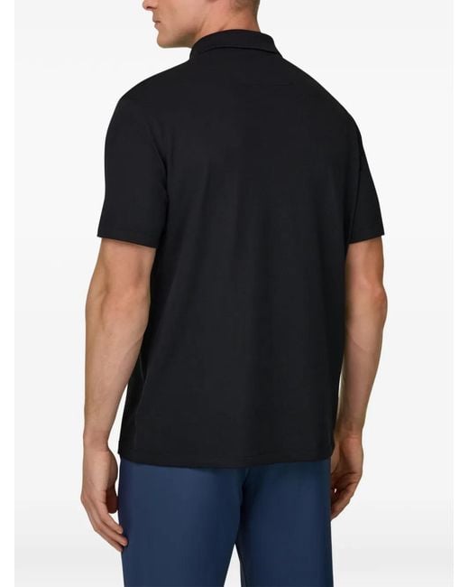 BOGGI Collar Zip Polo Shirt in Black for Men | Lyst UK