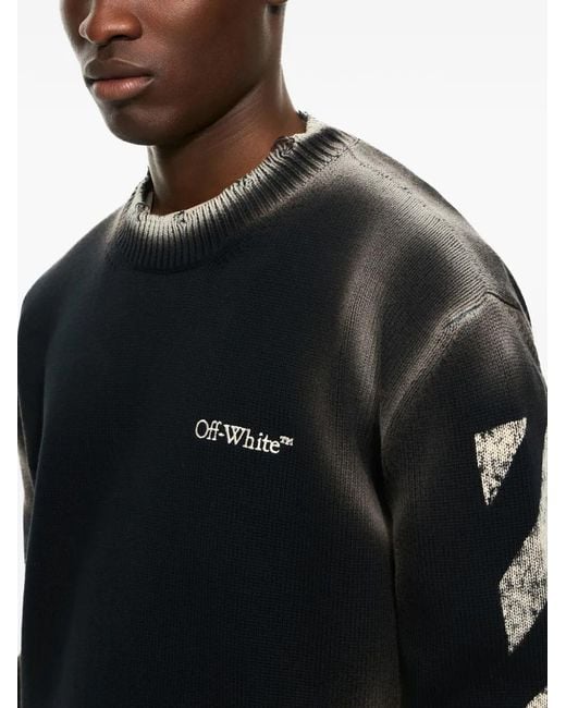 Off-White c/o Virgil Abloh Diag Corrosion Sweater in Black for Men ...