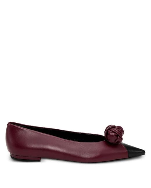 ROTATE BIRGER CHRISTENSEN Knot-appliqué Ballet Flats in Brown | Lyst UK