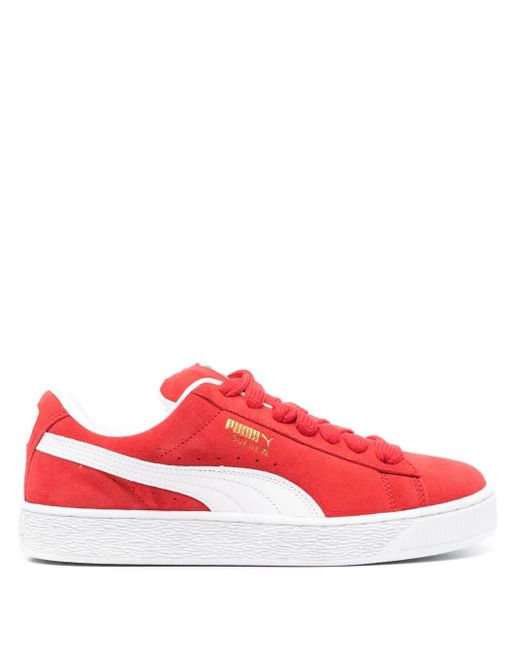 PUMA Suede Xl Logo-Print Sneakers in Red | Lyst