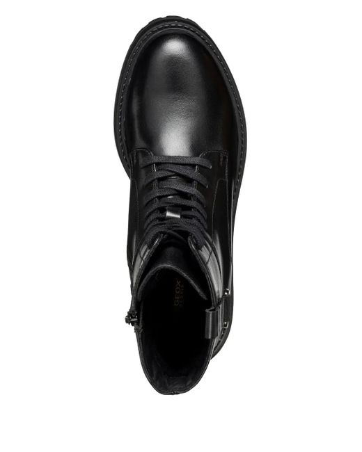 Geox Iridea Combat Boots in Black | Lyst UK