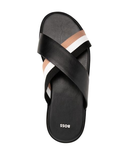 BOSS Darrel Slid Slides in Black for Men | Lyst