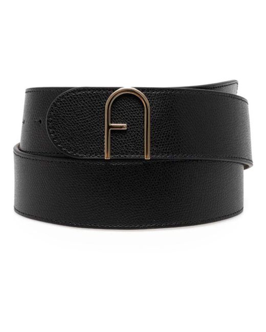 Furla Flow Belt in Black | Lyst