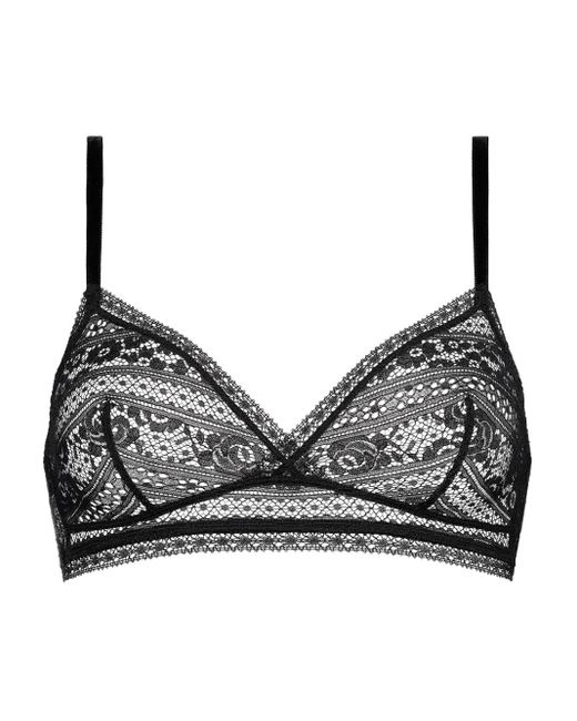 Eres Intriguée Lace Triangle Bra in Black | Lyst UK