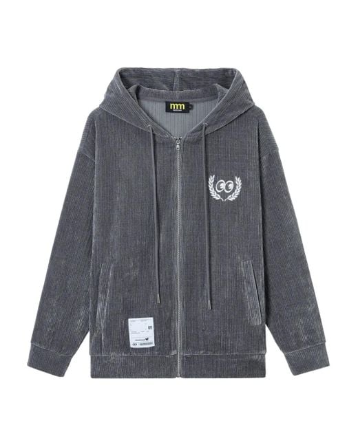 Mini Cream Corduroy-Texture Zip-Up Hoodie in Grey | Lyst UK