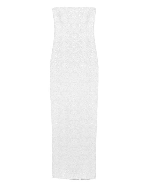 Jonathan Simkhai Savia Sequin-Embellished Strapless Gown in White | Lyst UK