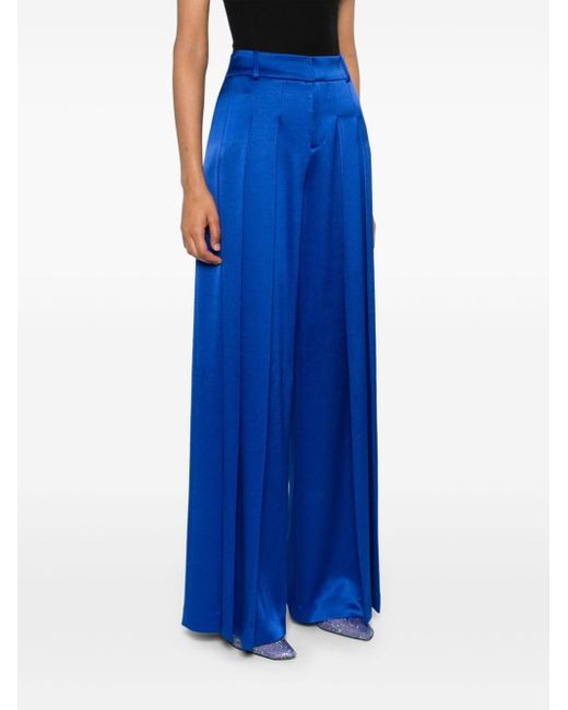 Alice + Olivia Simon Wide-Leg Trousers in Blue | Lyst