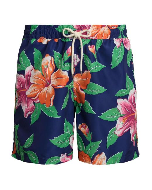 Polo Ralph Lauren Floral-Print Swim Shorts in Blue for Men | Lyst UK