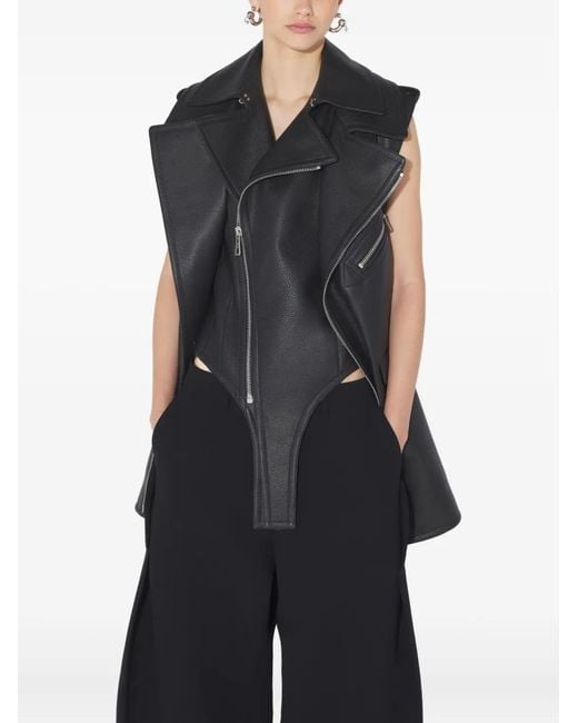 Jean Paul Gaultier Leather Vest in Black | Lyst UK