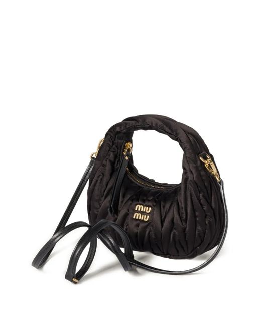 Miu Miu Mini Wander Tote Bag in Black | Lyst