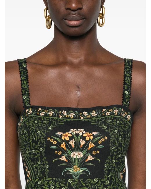 FARM Rio Flowers Arch Midi Dress in Green | Lyst