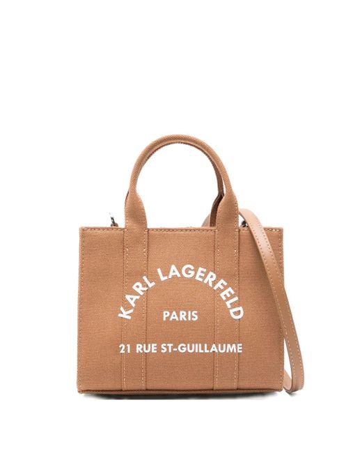Karl Lagerfeld Mini Rue St-Guillaume Tote Bag in Natural | Lyst UK