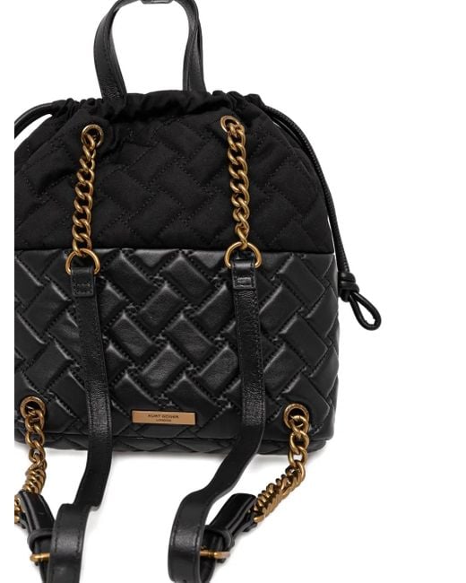 Kurt Geiger Quilted Logo-Embellished Backpack in Black | Lyst