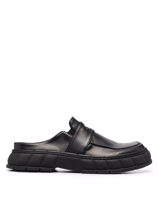 Viron Leather Backless Chunky-sole Loafers in Black for Men - Lyst