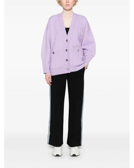Maje Longline Cardigan in Purple | Lyst