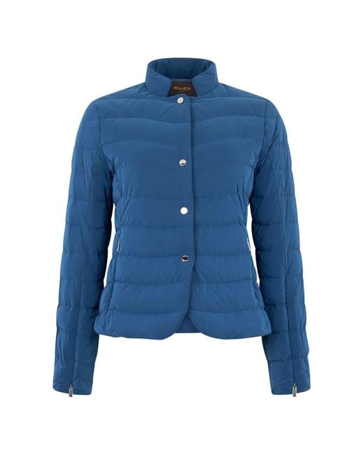 Moorer Button Quilted Jacket in Blue | Lyst UK